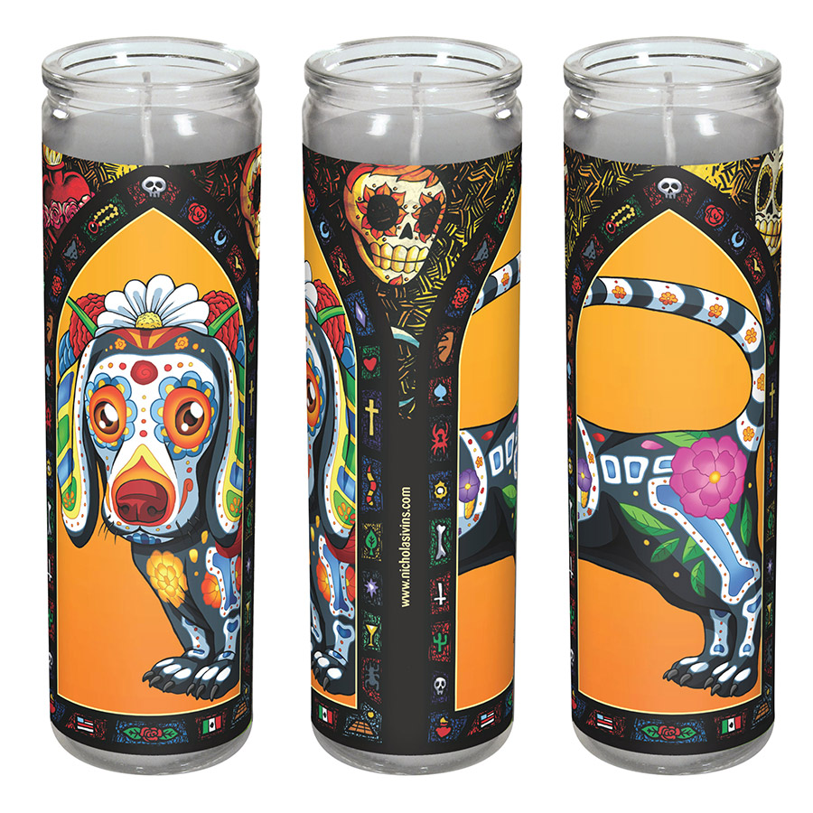 Day of the Dead Dog Dachshund Candle - "Chicha" - Nicholas Ivins