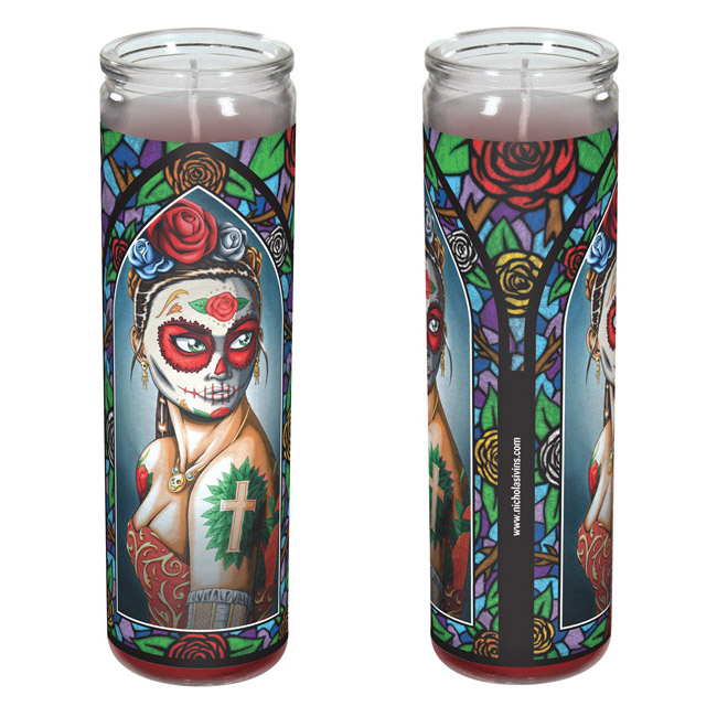 Day of the Dead Elegant Lady Candle - "Luna" - Nicholas Ivins