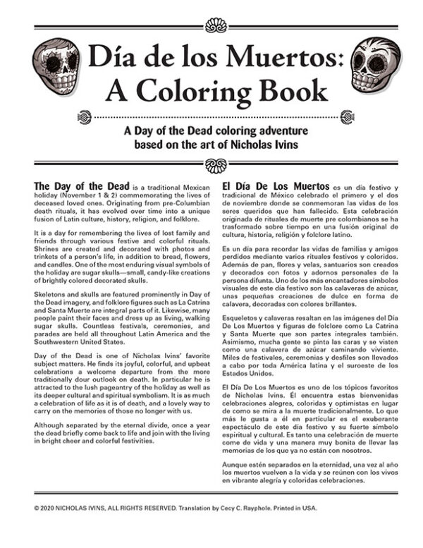 Dia De Los Muertos Color By Number